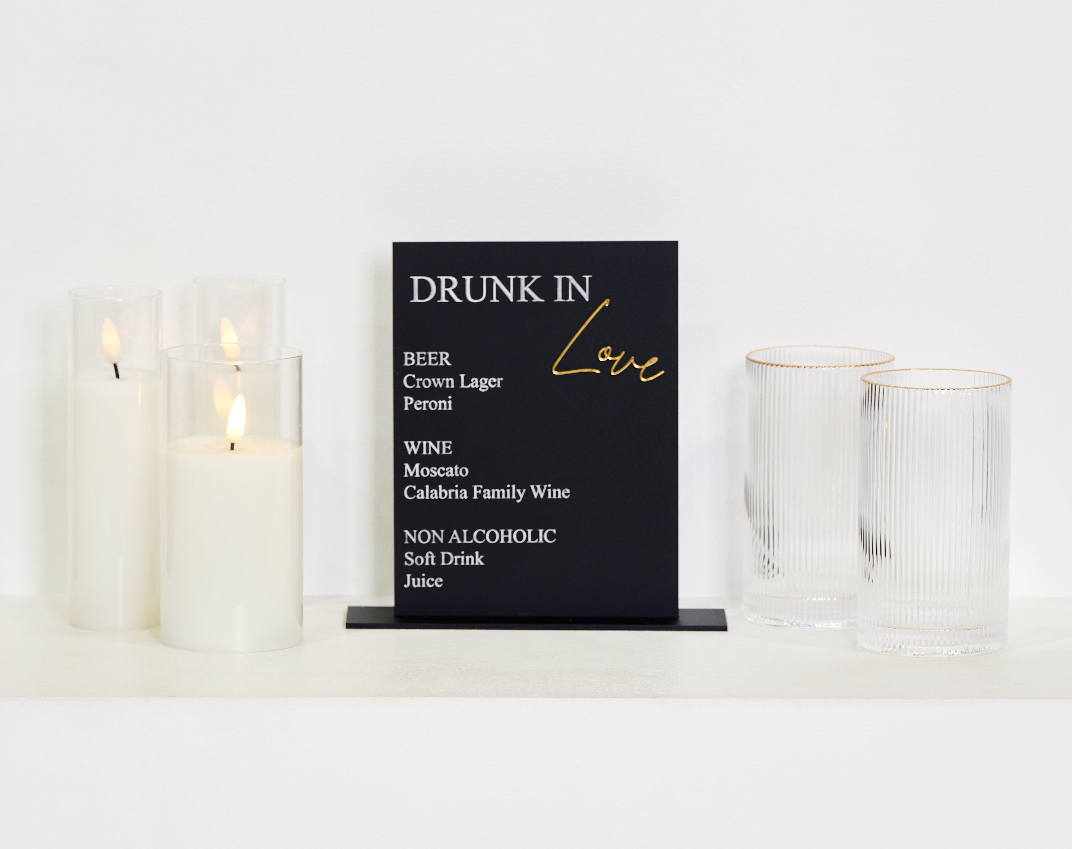 Table Bar Menu Signage – Designed Acrylic